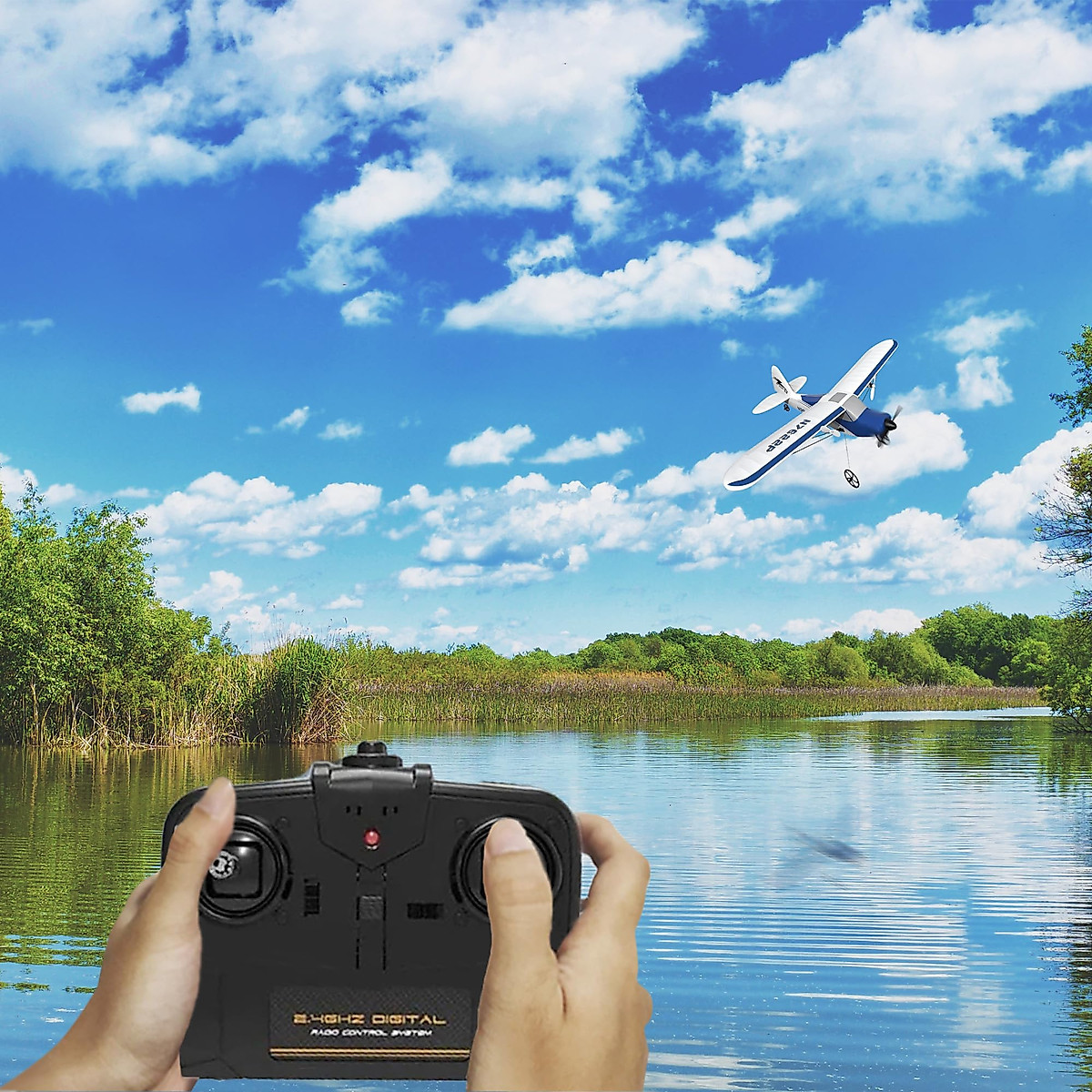 VOLANTEXRC Sport Cub S2 Remote Control Airplane with Gyro Stabilization System and Powerful Over Grade Motor System for Beginners, Blue