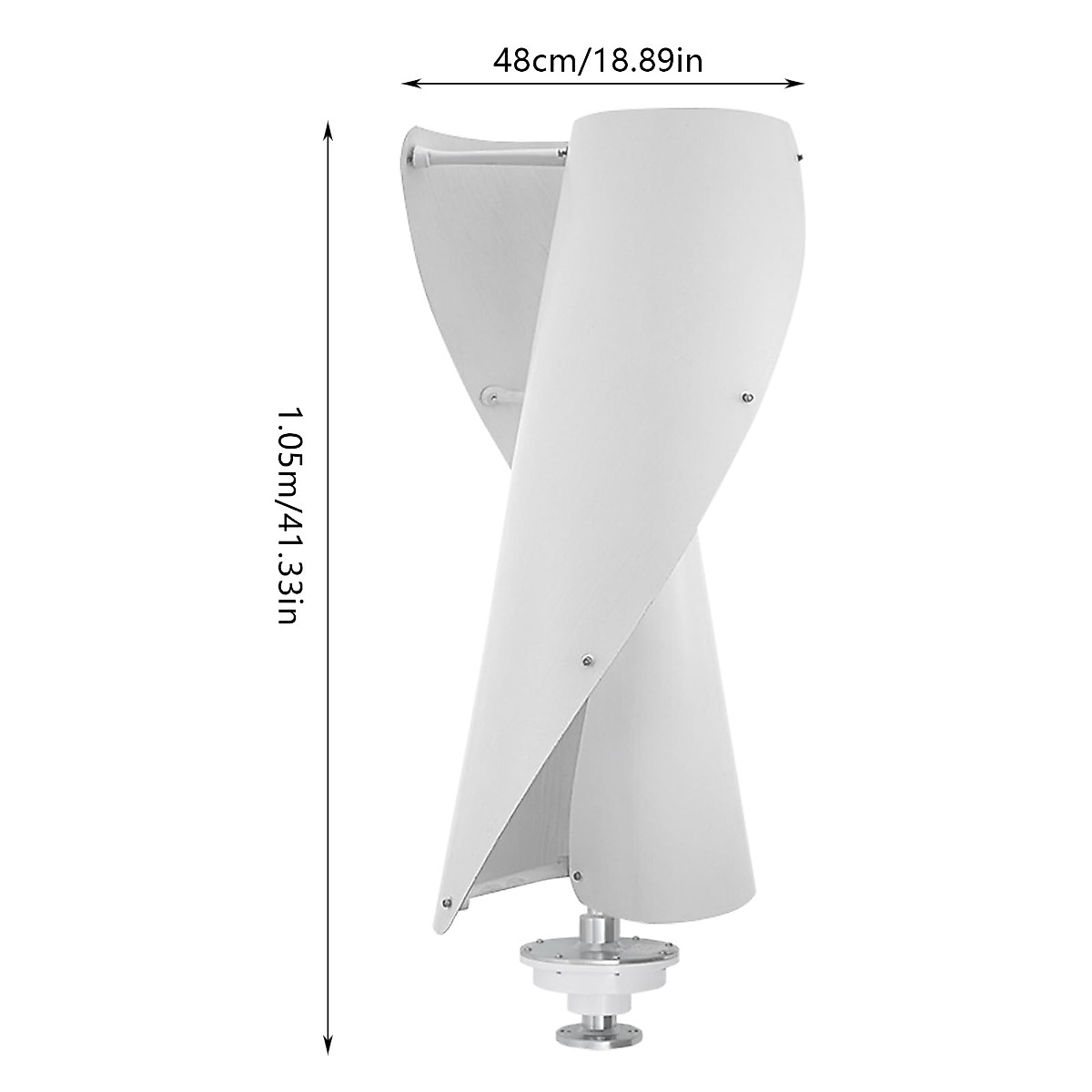Vertical Wind Turbine 2 Blades 400W 12v Helical Magnetic Levitation Shaft Vertical Wind Turbine with Controller MPPT, Energy Saving and Environmental Protection, Suitable for Home Factory Use (White)
