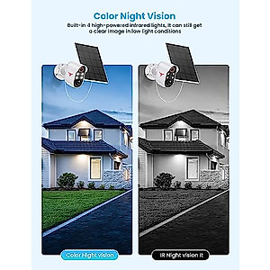 Aiwit Wireless Security Cameras, Solar Outdoor Camera with Lights, HD Night Vision, AI Smart Human Detection, Two-Way Talk, IP65 Waterproof, Real-Time Alerts, Cloud Storage, 2.4G WiFi