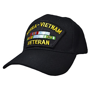 Korea Vietnam Veteran Ball Cap Black