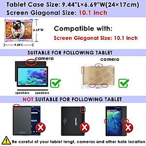 DETUOSI Case for YELLYOUTH 10.1 Tablet, Soft Silicone Lightweight Case Compatible with Dragon Touch Notepad K10, ZONKO 10.1, Beyond Tab 10.1, with Stylus Pen and Shoulder Strap, Rose Red & Purple