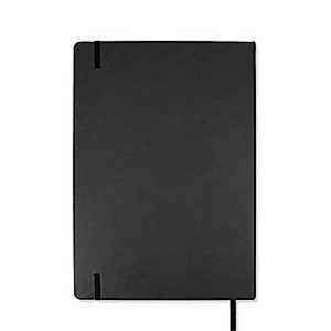 Silvine 198BK Executive Soft Feel Notebook Ruled with Marker Ribbon 160pp 90gsm A4 Black Ref 198BK - Black