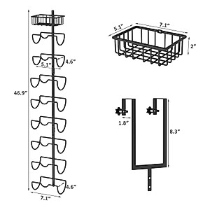 X-cosrack 9-Tier Over The Door Towel Rack for Bathroom Adjustable Door Hooks Towel Rack Over The Door Towel Holder for Bathroom Wall Mounted Towel Holder Over The Door Organizer Towel Storage -Black