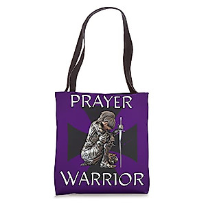 Purple Christian Tote Bags Religious Gifts Prayer Warrior Tote Bag