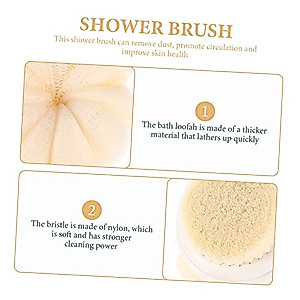 LALAFINA 4pcs Long Handle Bath Brush Dual- Sided Back Brush Shower Puff Handle Body Scrubber Laundry Machine Cleaner Body Exfoliator Brush Bath Sponges Body Brush Long Handle Shower Brush