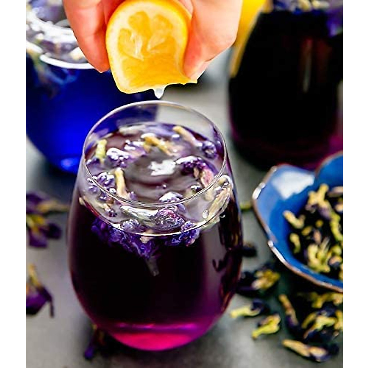 MiralandBerry Dried Butterfly Pea Flowers, (2.8Oz), Premium Quality Thai Herbal Tea, Ideal for Tea Desserts Beverage