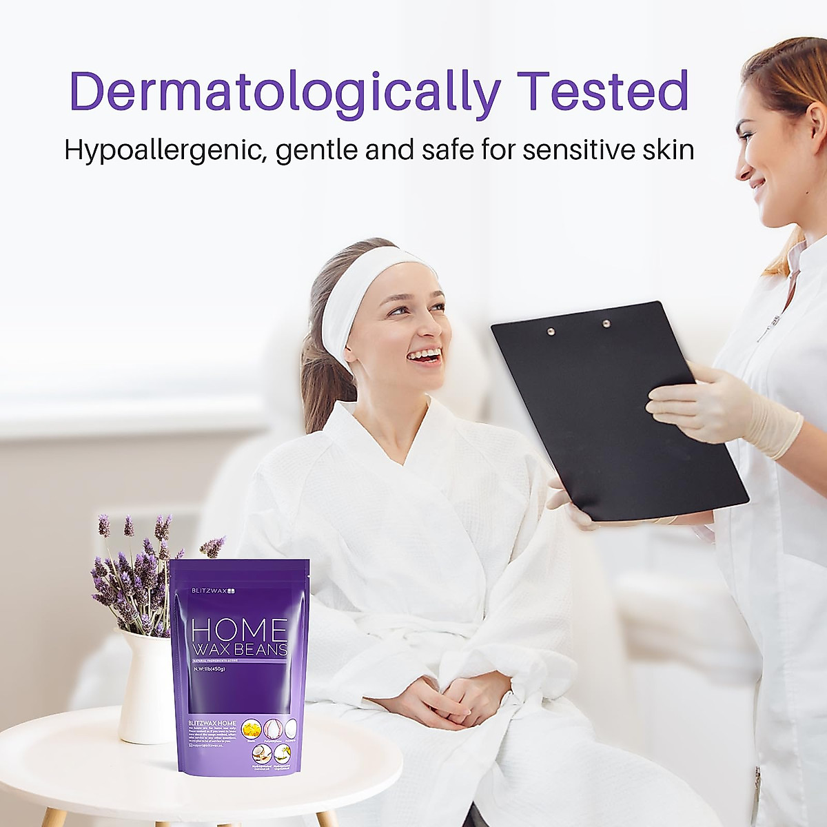 BLITZWAX Hard Wax Beads for Hair Removal 1lb Black Cologne Wax Beans for Coarse Hair Brazilian Wax for Bikini, Underarms, Back and Chest Large Refill Waxing beads for Women Men At Home Waxing