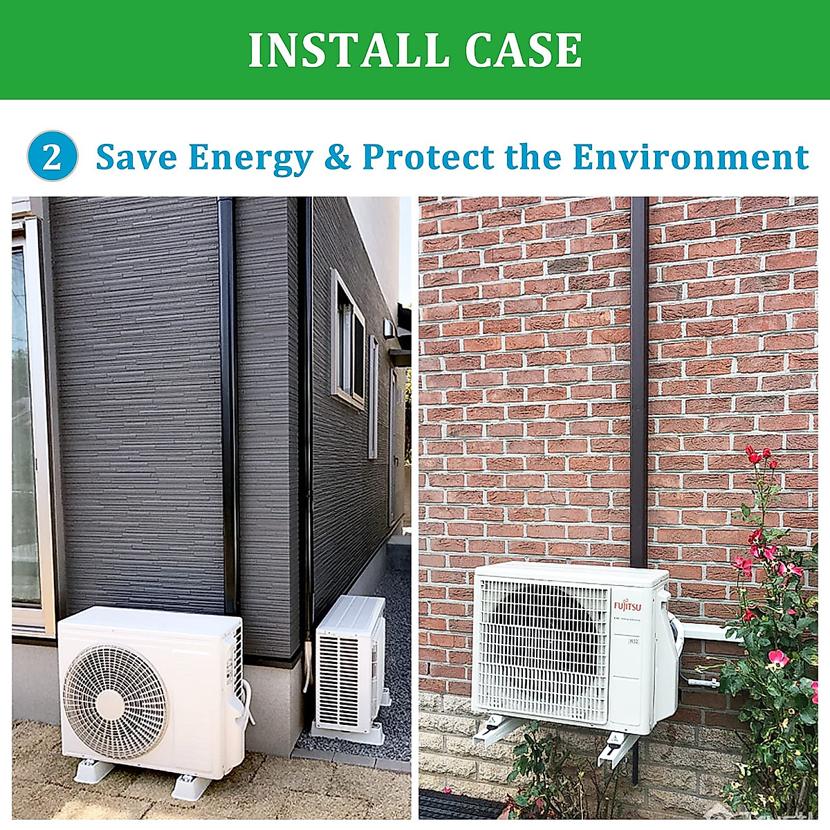 MOOITEK 3" 10Ft PVC Line Set Cover Kit for Ductless Mini Split Air Conditioners, Decorative PVC Slim Line Cover for Central AC & Heat Pumps Systems Tubing Cover Brown