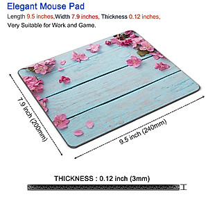 Mouse Pad, Square Mousepad, Non-Slip Rubber Base Mouse Mat, Waterproof Gaming Mouse Pad for Wireless Mouse, Computers, Laptop, Office, Home (Flower Petals on The Table)