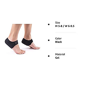 Plantar Fasciitis Heel Cups for Heel Pain 【Updated Version】 Heel Protectors Heel Sleeves Pads, Heel Support for Heel Pain, Heel Spur, Cracked Heels for Women and Men (Black, M 5-8 / W 6-9.5)