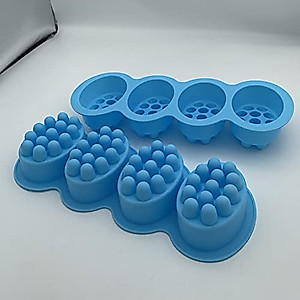 2 Pieces Silicone Massage Soap Mold Oval Massage Soap Bar Making Mould Silicon Candle Candy Chocolate Cake Baking Pan