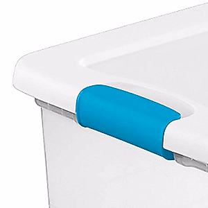Sterilite Plastic 15 Quart Stacking Storage Box Container with Latching Lid for Home, Office, Workspace, and Utility Space Organization, 48 Pack