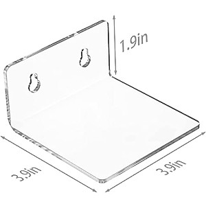 Acrylic Small Adhesive Wall Shelves,Mini Floating Shelves,Acrylic Display Shelves,Ledges for Pop Figures,Plant,Picture Photo Modern Wall for Bedroom Decor Living Room Wall Mounted - Clear