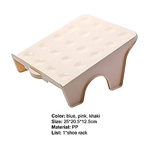 prettDliJUN Double Layer Shoes Storage Rack, Household Space Saver Plastic Shoe Slots Organizer Shoes Holder