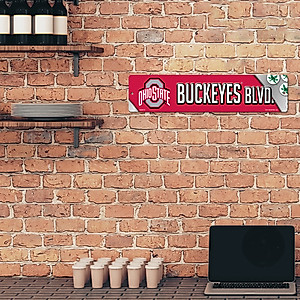 Rico Industries NCAA Ohio State Buckeyes 16-Inch Plastic Street Sign Décor