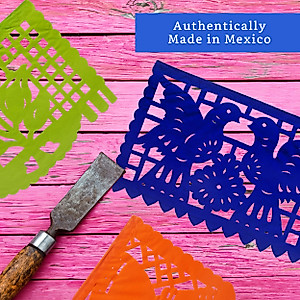 Mexican Party Banners (5 Pack - 10 Tissue Paper Flag Designs per Banner/NOT Plastic) - Papel Picado Banner - Mexican Themed Party Decorations - Papel Picado Mexicano para Fiesta - Mexican Banners