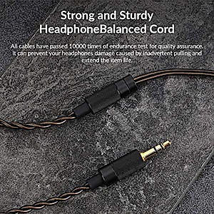 HIDIZS BL4.4 Replacement Audio Upgrade Cable, Detachable Earphone Cable 4.4mm Plug Headphone Balanced Cord- 2 Pin 0.78mm IEM Cable for MS4 MS2 MS1 KZ ES4 ZSR ZST ZSR ED16 ZS10 Headphones (4.4mm)