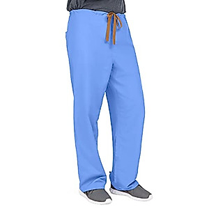 Medline PerforMAX Reversible Drawstring Scrub Pant, MDL-cm, Medium, Ceil Blue