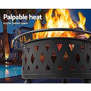 LEAYAN Garden Fire Pit Portable Grill Barbecue Rack Outdoor Fire Pit, Multifunctional Garden Terrace Fire Bowl Heater,BBQ Grill Fire,Heat-Resistant Coating,Steel Frame for Camping Backyard