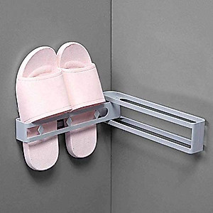 MFCHY Slippers Rack Shoes Organizer 3 in 1 Wall Mounted ABS Collapsible Holder with Self Adhesive for Bathroom