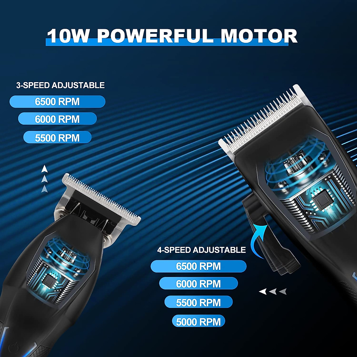 Karrte Professional Hair Clippers and Trimmer Kit for Men, Barber Clipper Set Cordless Hair Cutting, Beard Trimmer Grooming Haircut Kit