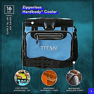 Arctic Zone Titan Deep Freeze Cooler - 16 Can Zipperless Hardbody Cooler - Deep Freeze Insulation, HardBody Liner, and SmartShelf