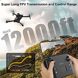 GPS Drone with 4K Camera for Adults, Profesional Long Range 12000ft 4K Video / Image Transmission, 3-Axis Gimbal EIS Anti-Shake HD Camera Quadcopter with Brushless Motor, Auto Return Home, 4km Long Control Range