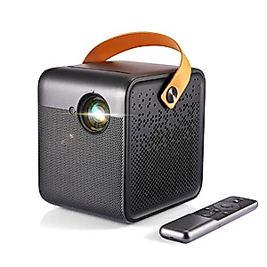 WEMAX Dice Portable Projector, Mini Outdoor Projectors 4K Supported for Movie, 3 Hrs Battery Video Time, Android TV, 1080p Full HD, Dual Dolby Audio DTS-HD Speakers, Auto Focus, Auto Keystone