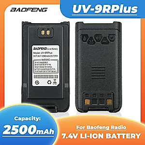 Vineyuan 7.4V 2500mAh Li-ion Replacement Battery for Baofeng UV-9R Plus Two Way Radio Battery