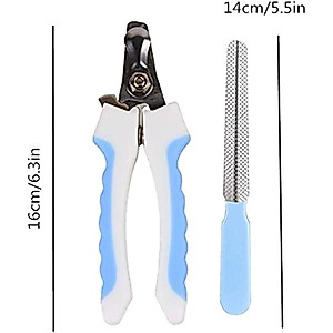 ID Pets Nail Clippers with Safety Guard to Avoid Over-Cutting, Safe Professional Grooming Tool for Dog & Cat (Blue)