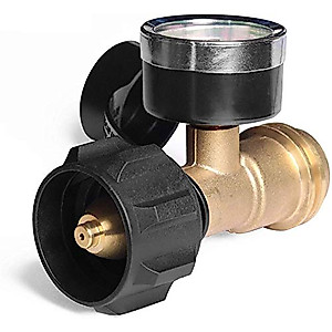 DOZYANT Propane Tank Gauge Level Indicator Leak Detector Gas Pressure Meter Color Coded Universal for Cylinder, BBQ Gas Grill, RV Camper, Heater and More Appliances - Type 1 Connection