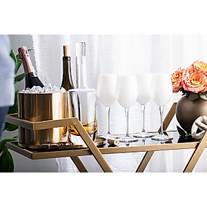 Barski Goblet - White Wine Glass - Crystal Glass - Water Glass - Opal White - Stemmed Glasses - Set of 6 Goblets - 14 oz Made in Europe