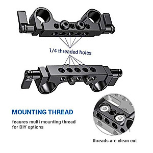 SMALLRIG Super Lightweight 15mm Railblock with 1/4"-20 Thread for RED and Other 15mm DSLR Camera Rig - 942