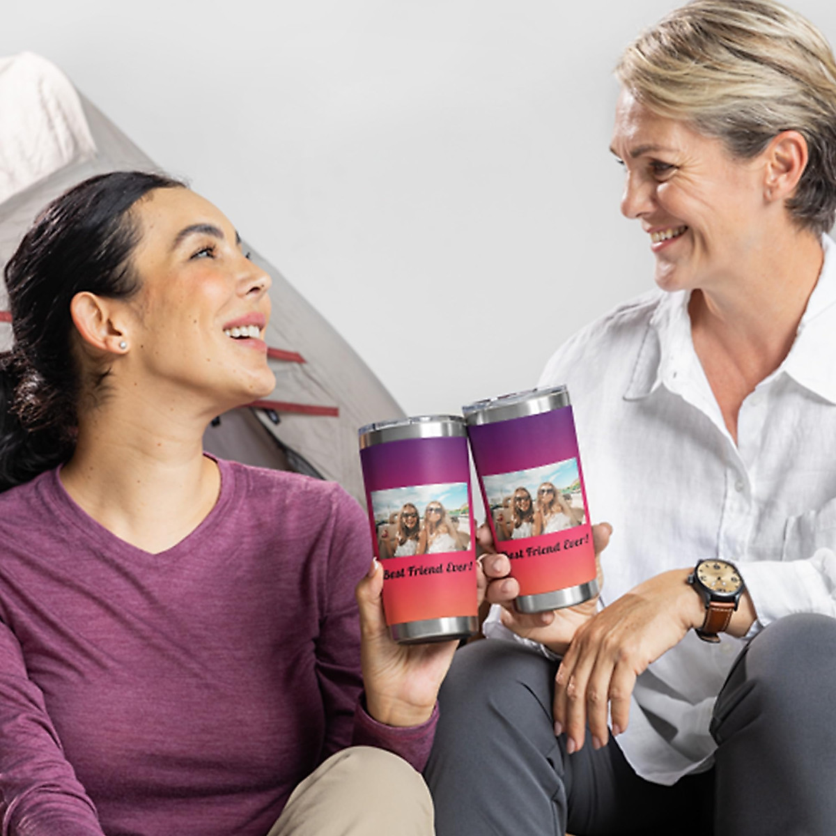 Personalized Picture Tumbler Insulated Coffee Cup Gift for Christmas Birthday to Dad Mom Families Friends,Custom Photo Image & Text Travel Mug, Multi Color