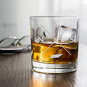 NAS Nashville Tennessee Round Rocks Glass - Nashville Fan Gift, Unique Gift Nashville, Tennessee Gift, Tennessee Fan Glass