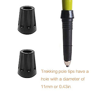 Lainrrew 24 Pack Trekking Pole Tips, Durable Hiking Poles Replacement Rubber Tips Protector Walking Sticks Caps Ends Rubber Feet for Most Standard Hiking Walking Trekking Poles