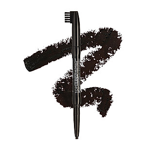 Kiss New York Professional Long-Lasting Eyebrow, Retractable Eyebrow Pencil, Rich Pigmentation, Coconut Oil Infused, Built-in Brush Brow, Sapes, Define, Fills Brow, Eye Makeup (KBAP06 BLACK)