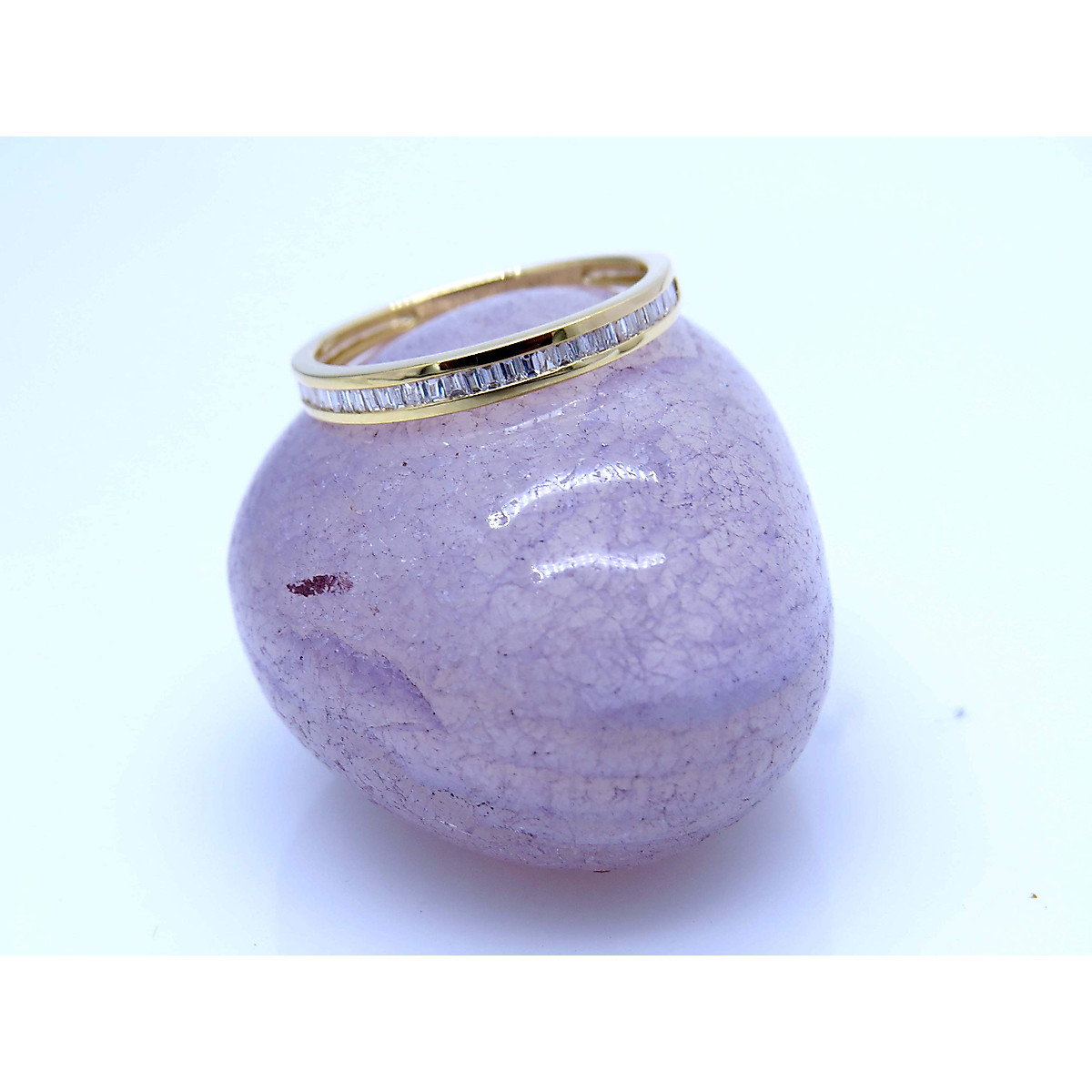 Dazzlingrock Collection 0.15 Carat (ctw) Baguette Diamond Ladies Wedding Band 1/6 ctw, 14K Yellow Gold, Size 6.5