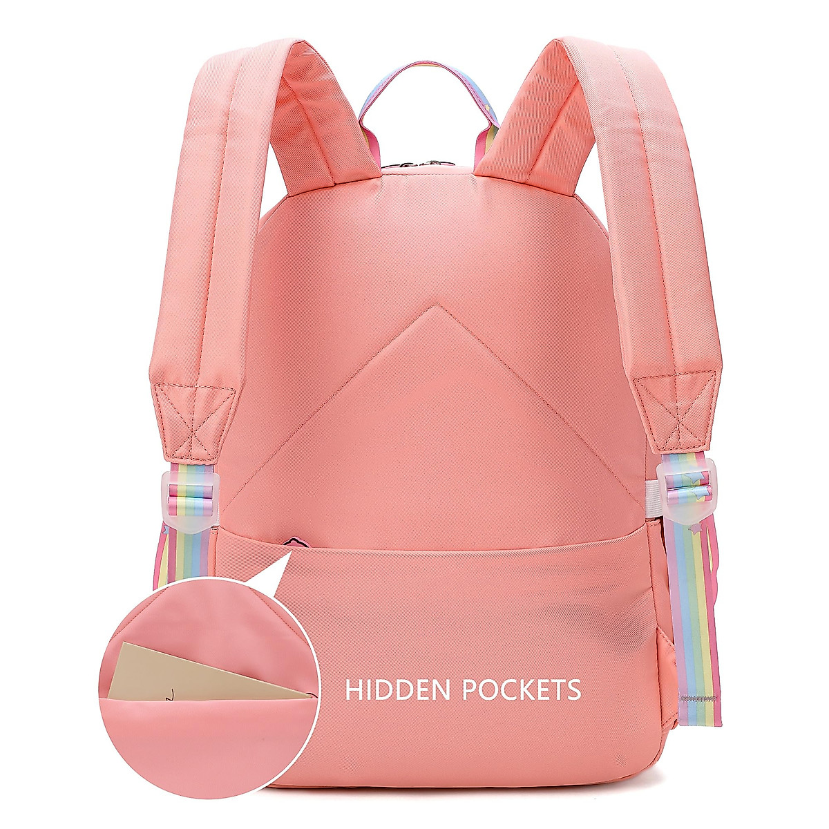 LISINUO Kids Backpacks for Girls Backpack School Bookbag for Teenage Cute Book Bag Send Pendant (Pink)