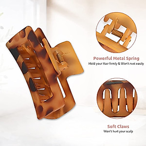 Lolalet 8 Colors Hair Clips Claw Clips Hair Claw Clips, 2 Styles Nonslip Medium Large Jaw Clip for Women Girls, 4 Square Matte and 4 Bright Acrylic Hair Clamps for Thick Thin Fine Long Hair -Style A