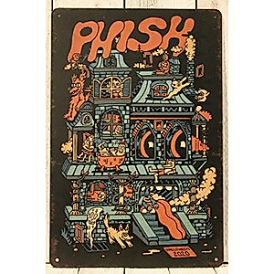 HOUVSSEN Phish Live In Concert Tin Metal Poster Sign Man Cave Vintage Ad Style Rustic 8x12 Inch