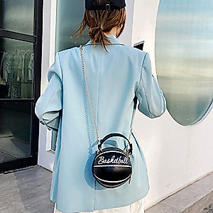 Lanpet Women Crossbody Bags Basketball Shaped PU Handbags Adjustable Strap Shoulder Messenger Bag