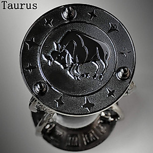 Black Antique Decorative Hourglass Sand Timer - 30 Minute, Unique Vintage 12 Constellations Metal Art Hour Glass for Office Desk Home Decor - Birthday Gift,Taurus