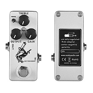 YMUZE Moskyaudio Mini Silver Horse Effect Pedal Overdrive Pedal for Electric Guitar