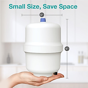 SimPure Small Water Pressure Tank for Tankless Reverse Osmosis System, RO Water Storage Tank with Fittings for Refrigerator, Ice Maker, Suitable for 1/4" and 3/8" Water Pipes, HYRO-1.0