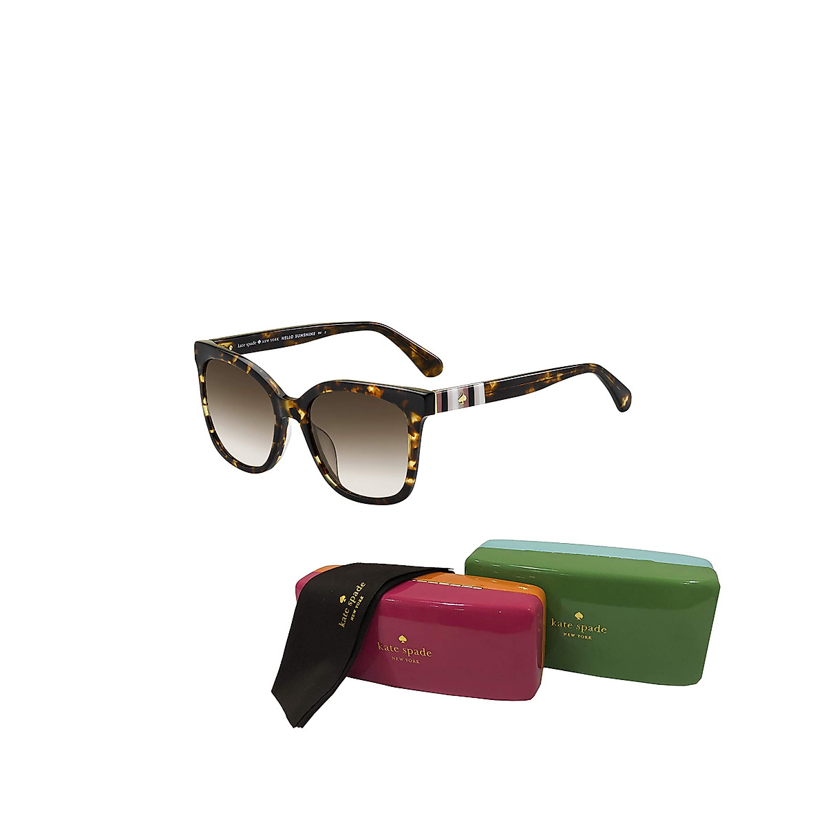 Kate Spade New York Kiya/S 0086/HA 53M Dark Havana/Brown Gradient Square Sunglasses for Women + BUNDLE with Designer iWear Eyewear Kit