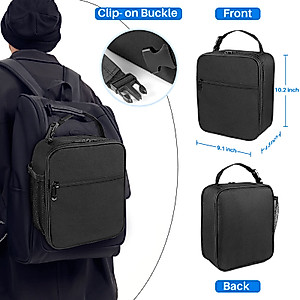 slticase Lunch Box for Men Women Adults, Insulated Lunch Bag for Office Work School Travel Picnic- Reusable Portable Soft Lunch box, School Thermal Meal Tote Bag Set Black