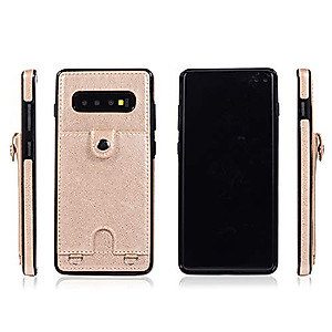 Jaorty PU Leather Wallet Case for Samsung Galaxy S10 Necklace Lanyard Case Cover with Card Holder Adjustable Detachable Anti-Lost Neck Strap Case for Samsung Galaxy S10,Brown