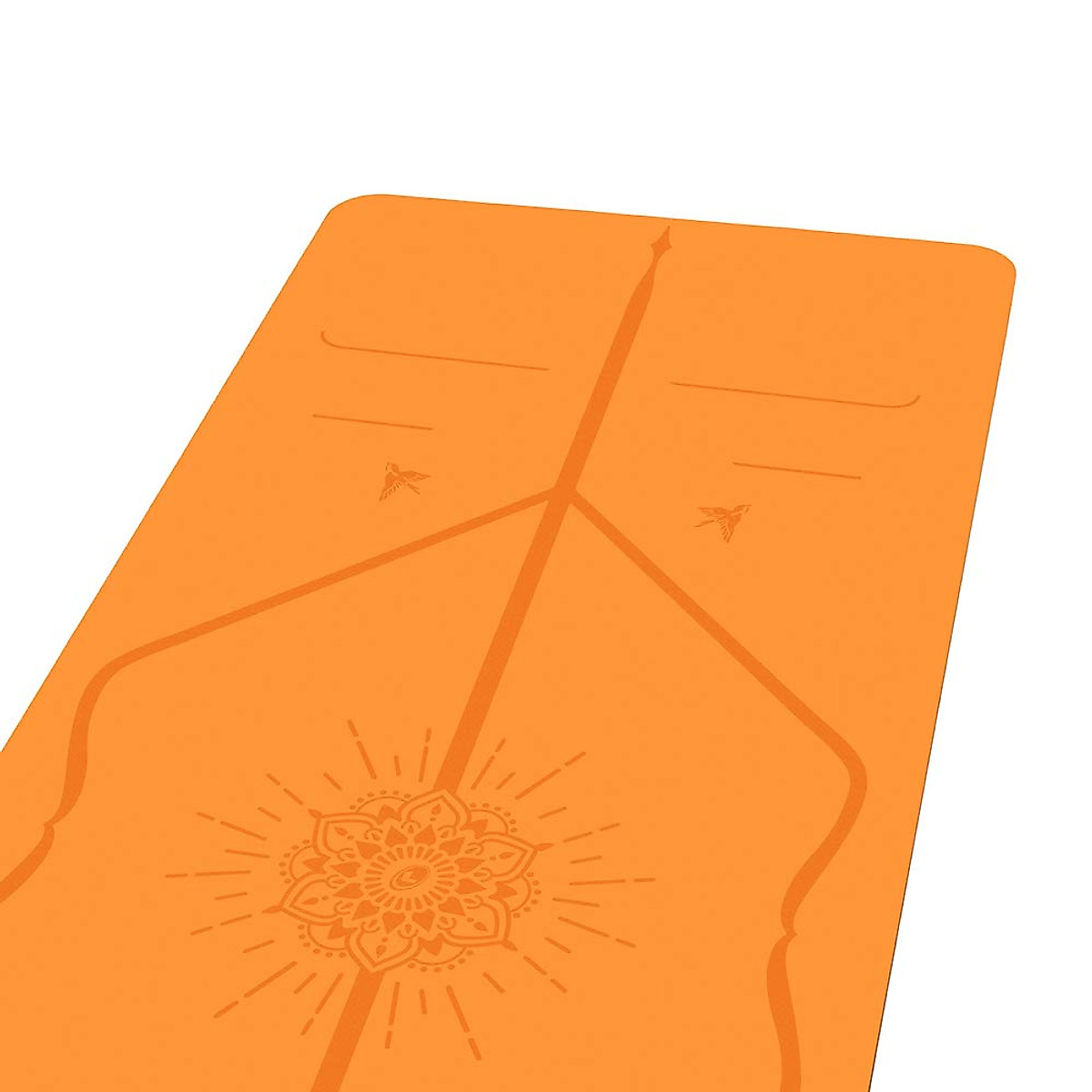 Liforme Gratitude Yoga Mat - Patented Alignment System, Warrior-like Grip, Non-slip, Eco-friendly, sweat-resistant, Long, Wide and Thick - Gratitude Special Edition (Orange)
