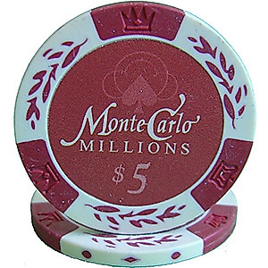600PCS 13.5G Monte Carlo Millions Poker Chips Set with Heavy Duty Acrylic Case & Chips Trays